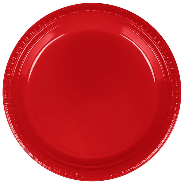 Plastic Red Plate 9" – ABC Products Inc.